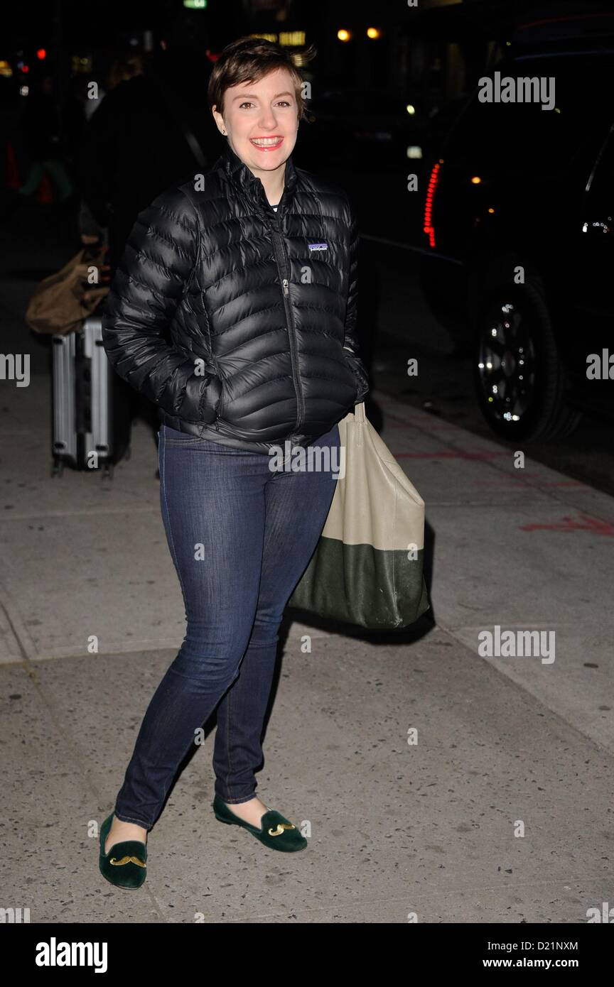 Lena Dunham at talk show appearance for The Late Show with David ...