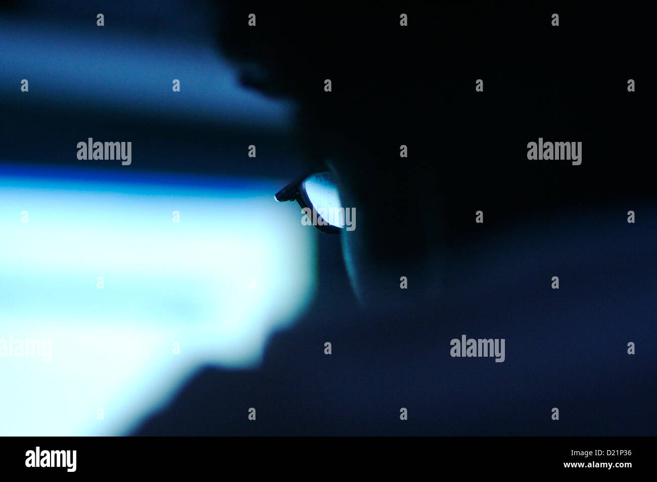 A shot through a pair of spectacles onto a computer screen Stock Photo ...