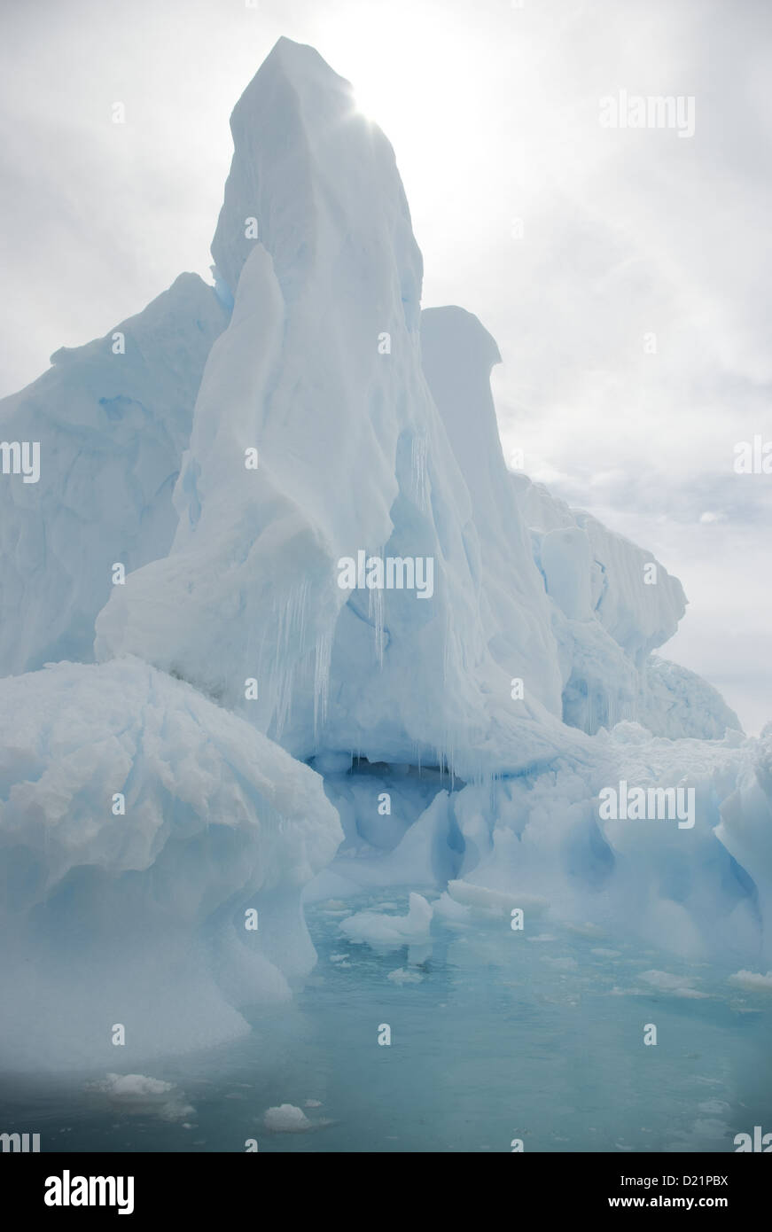 The snow-white iceberg in the Antarctic summer sun background Stock ...