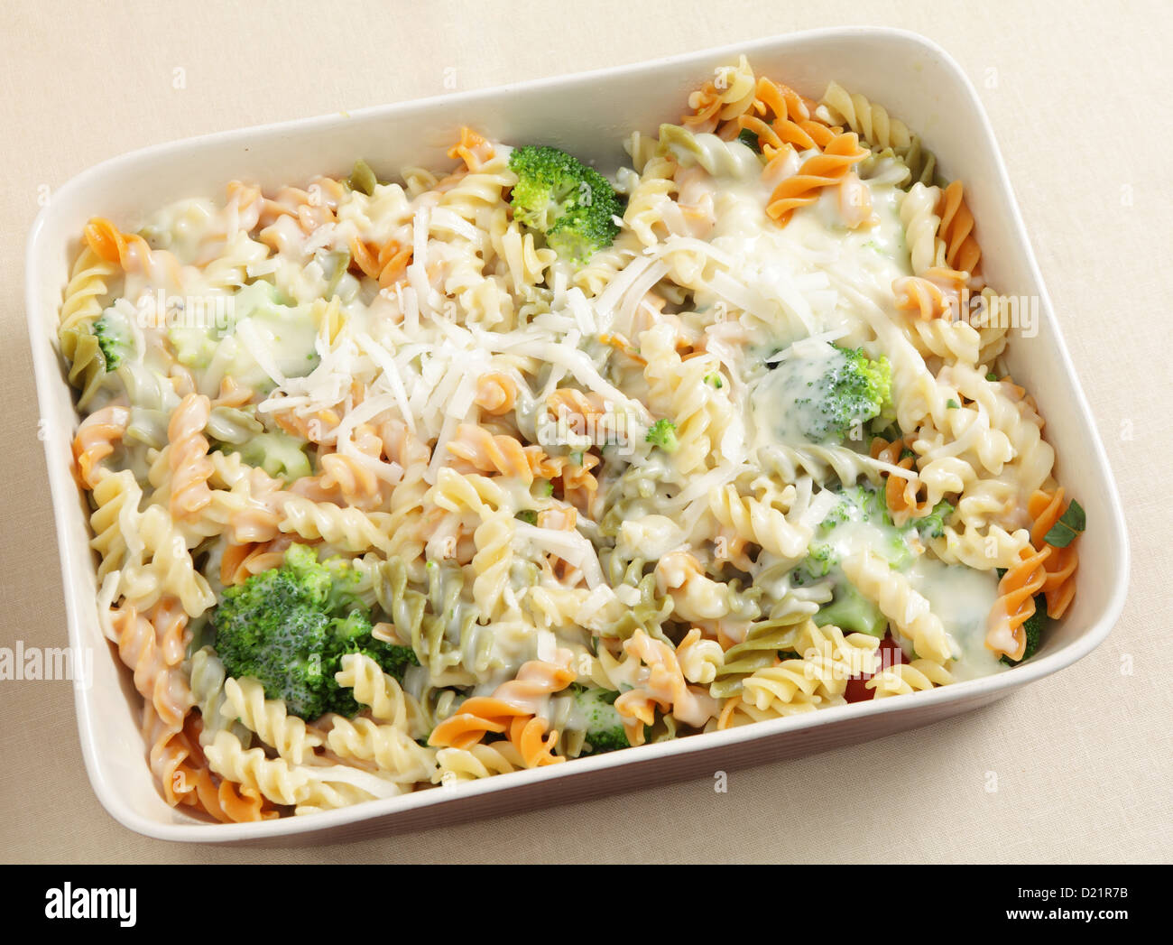 Pasta and broccoli bake, with fusilini tricolori , bechamel sauce and ...