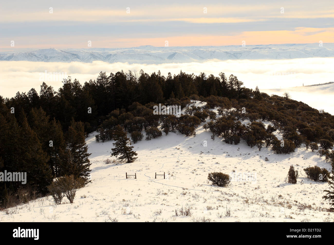 A landscape from the top of a mountain Stock Photo - Alamy