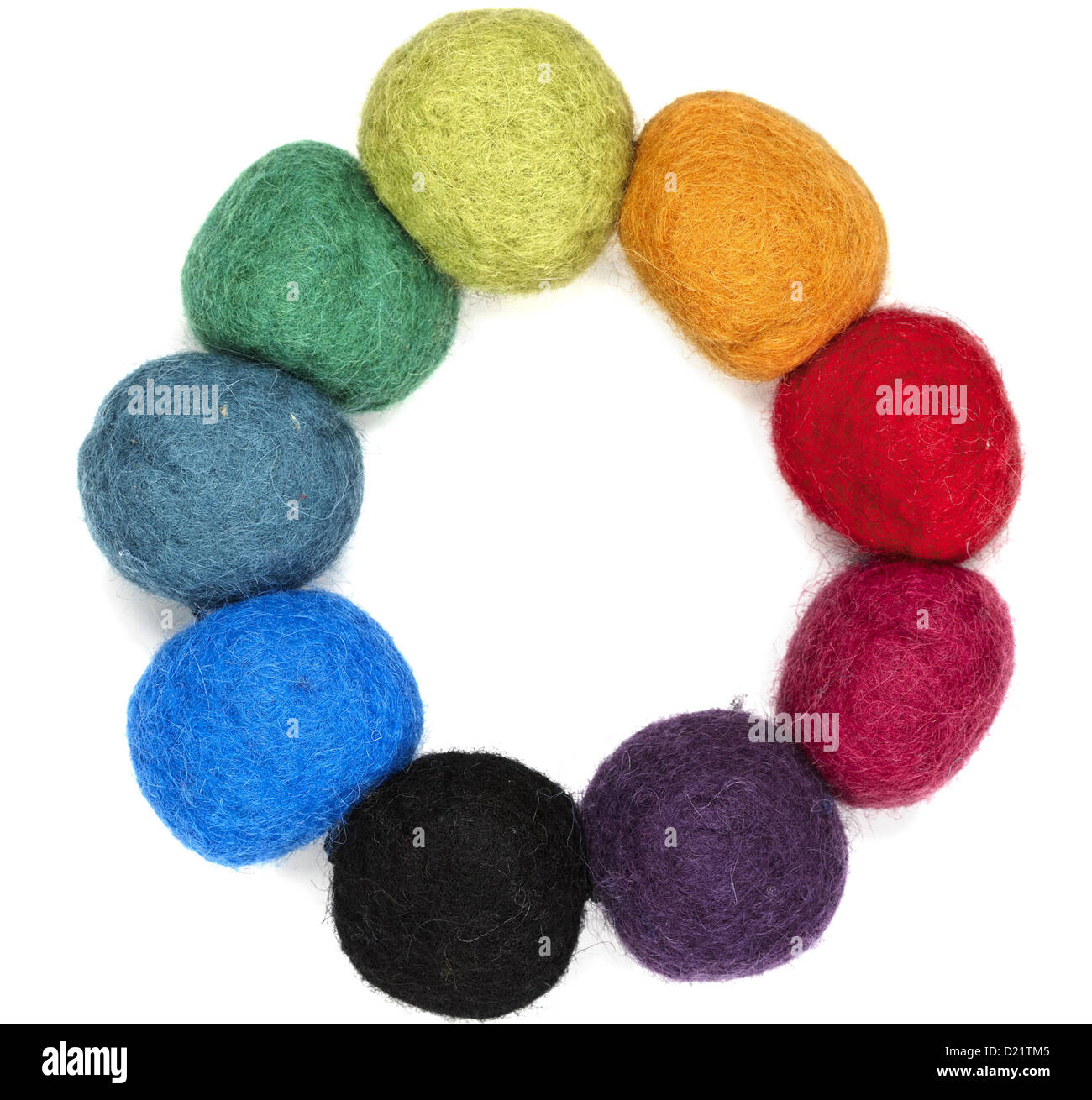 colored wool stack isolated over white background Stock Photo - Alamy