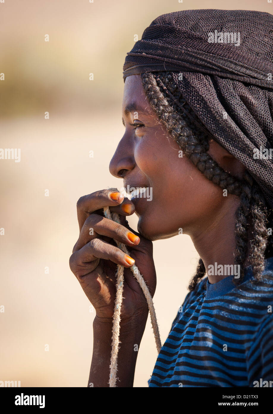 Afar Tribe Woman, Assaita, Afar Regional State, Ethiopia Stock Photo ...