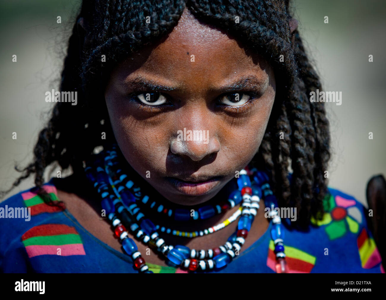 Young Afar Tribe Girl Assaita Afar Regional State Ethiopia Stock
