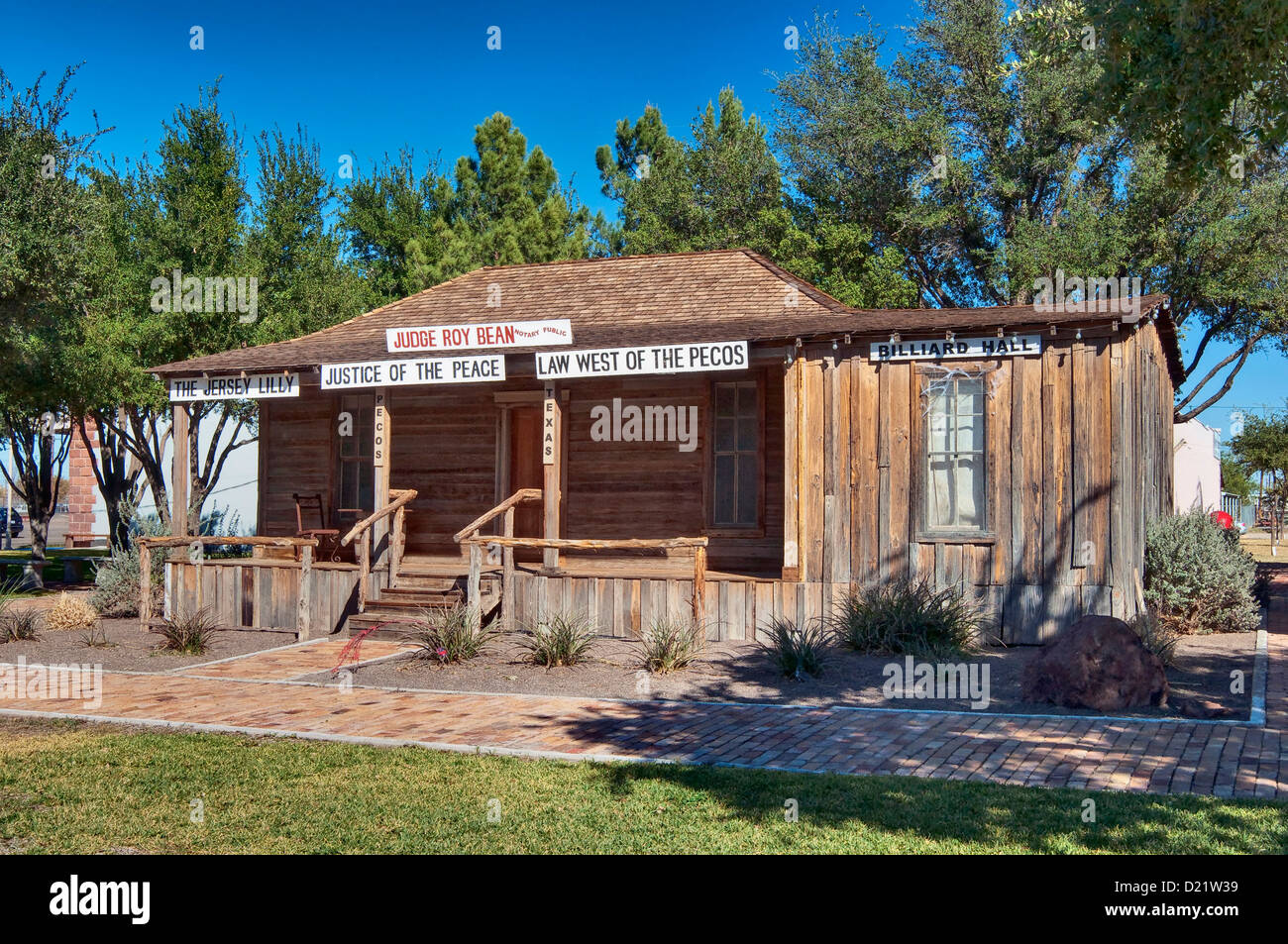 Replica of Judge Roy Bean's saloon at West of the Pecos Museum in Pecos ...