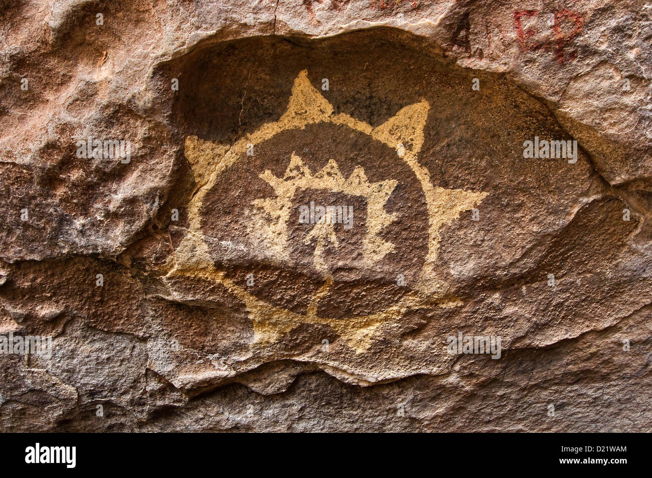 Mescalero Apache pictograph, Hueco Tanks State Park and Historic Site ...