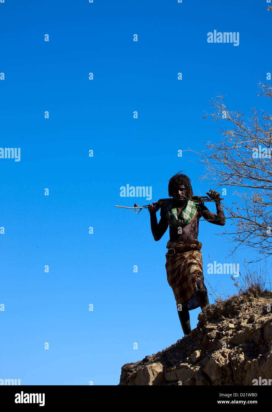 Afar Tribe Warrior, Assaita, Afar Regional State, Ethiopia Stock Photo ...
