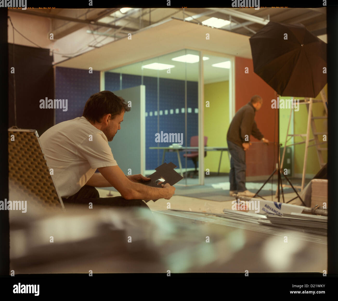 Two Men Setting Up Stock Photo - Alamy
