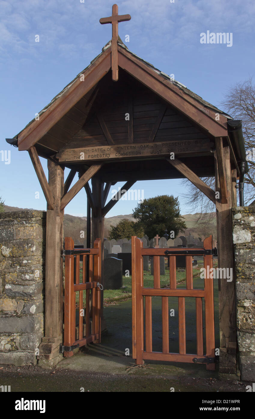 Strata Florida - Ystrad Fflur church entrance gates in mid Wales Stock ...