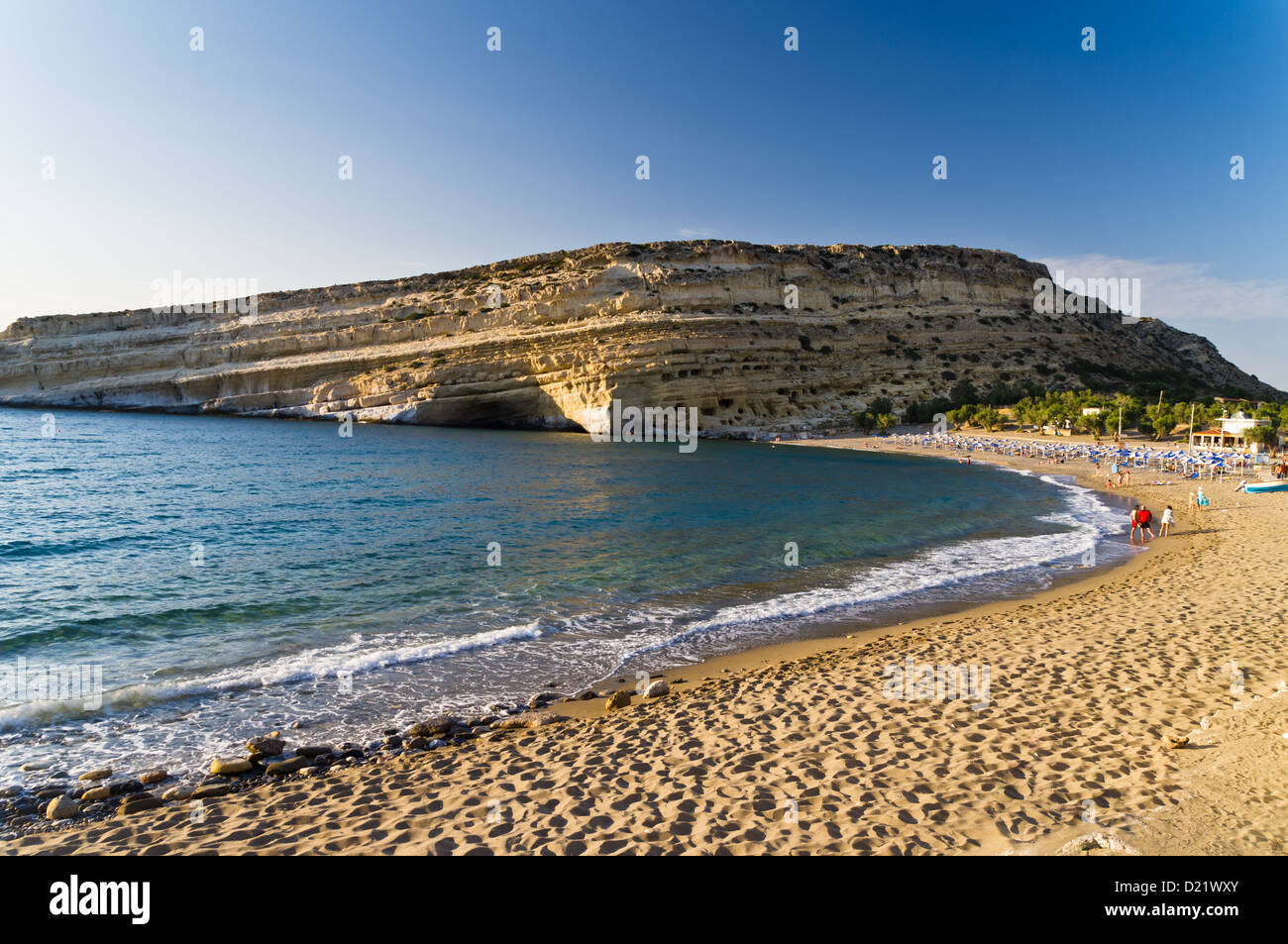Matala beach "today is life tomorrow never comes Stock Photo - Alamy