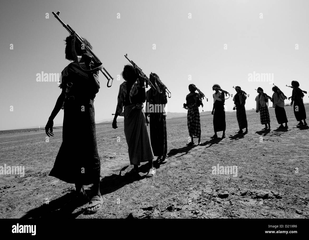 Afar Tribe Warriors, Assaita, Afar Regional State, Ethiopia Stock Photo ...