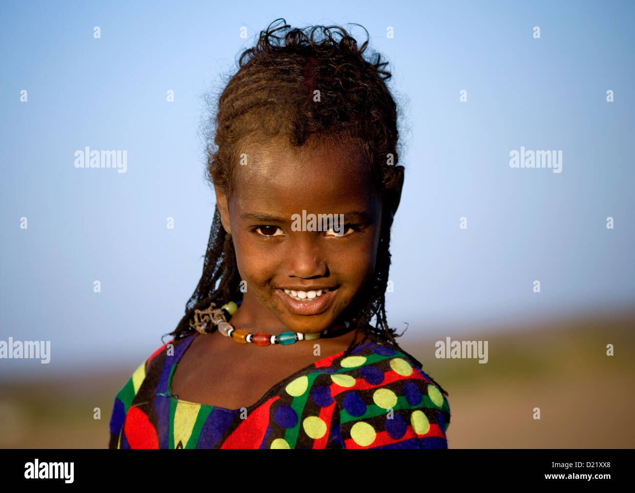 Young Afar Tribe Girl Assaita Afar Regional State Ethiopia Stock