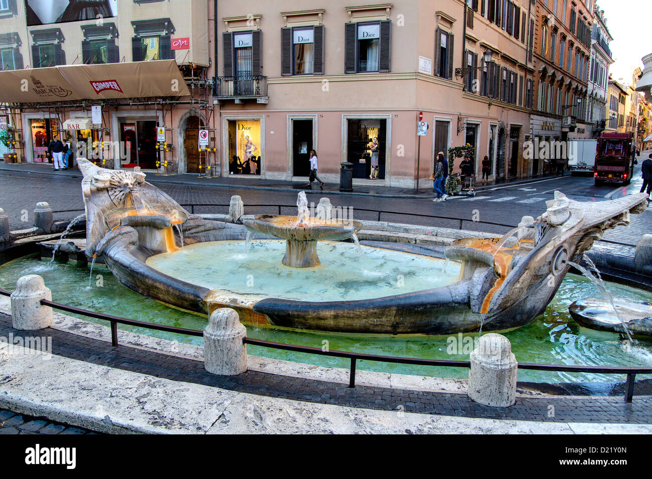 Water fountain Piazza di Spagna Rome Italy Stock Photo - Alamy