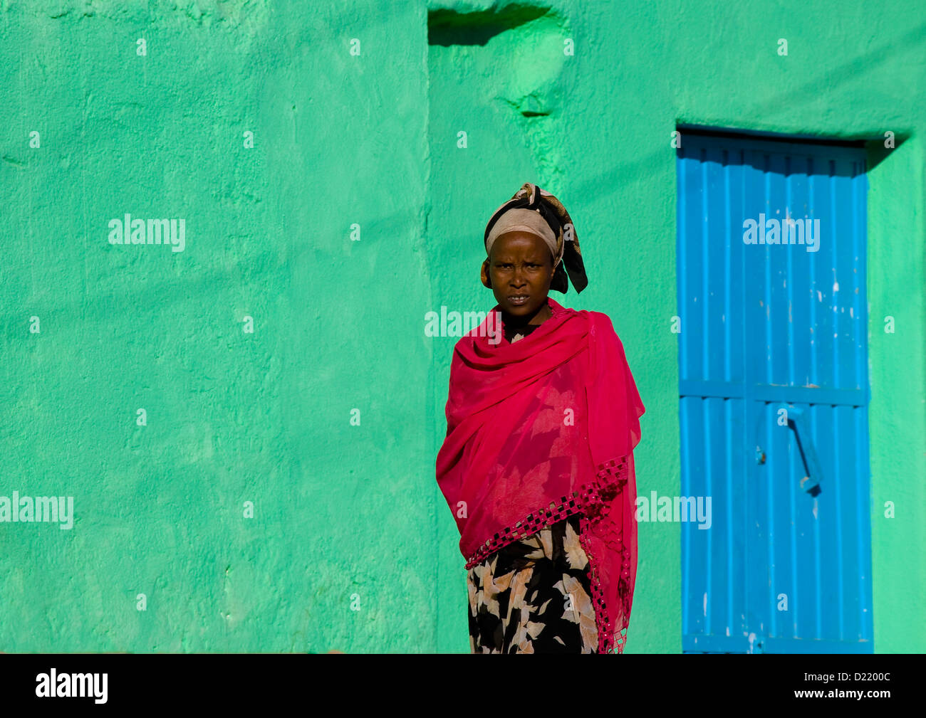 Woman Walking In The Street, Harar, Ethiopia Stock Photo - Alamy