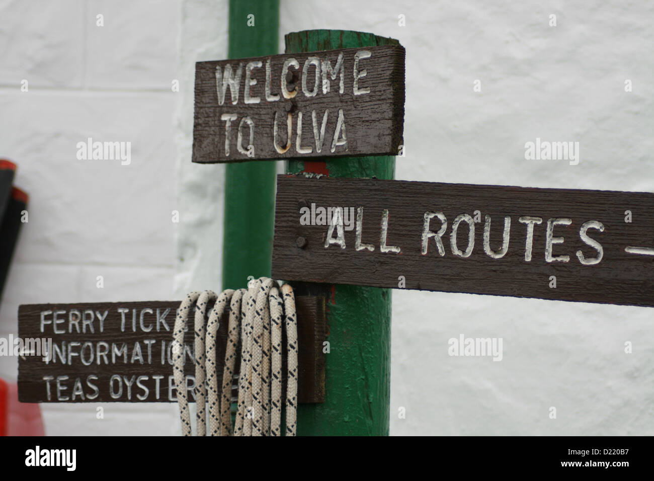 Ferry sign in Ulva Stock Photo - Alamy