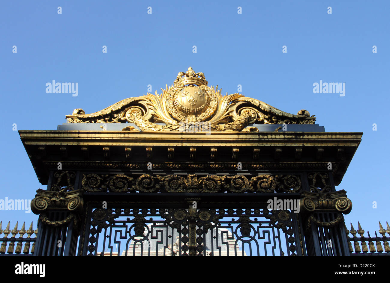 Detail of the golden gate at the justice palace in Paris Stock Photo ...