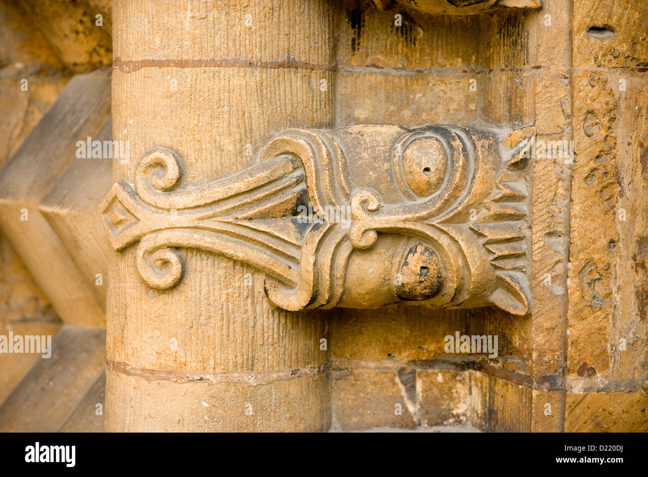 Carving on Lincoln Cathedral Norman/Romanesque West Doorway Stock Photo ...