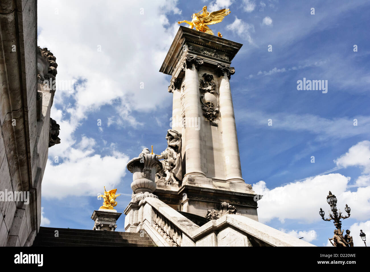 Monument on Alexander bridge III, Paris, France Stock Photo - Alamy