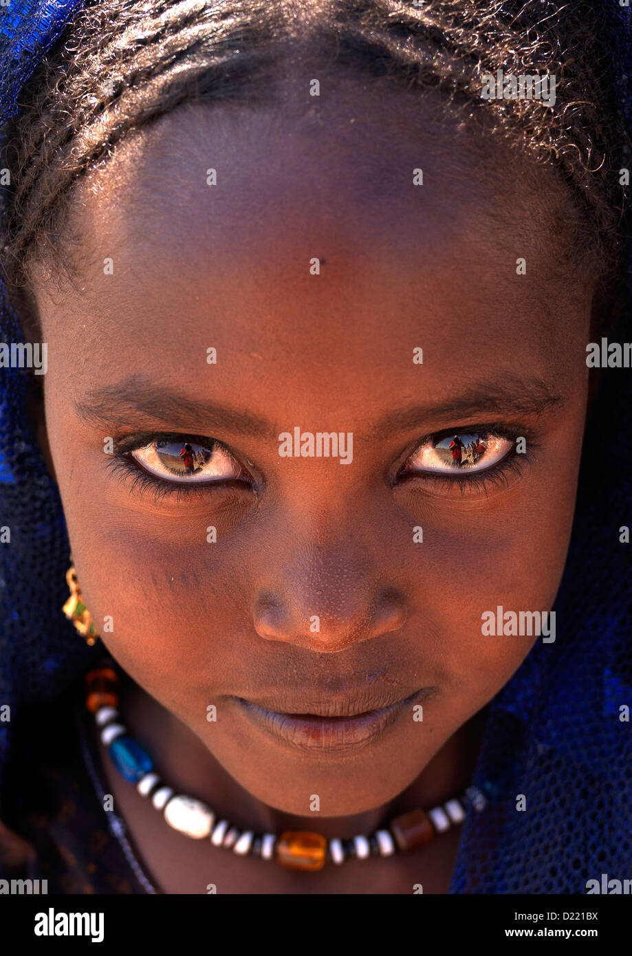 Young Afar Tribe Girl Assaita Afar Regional State Ethiopia Stock
