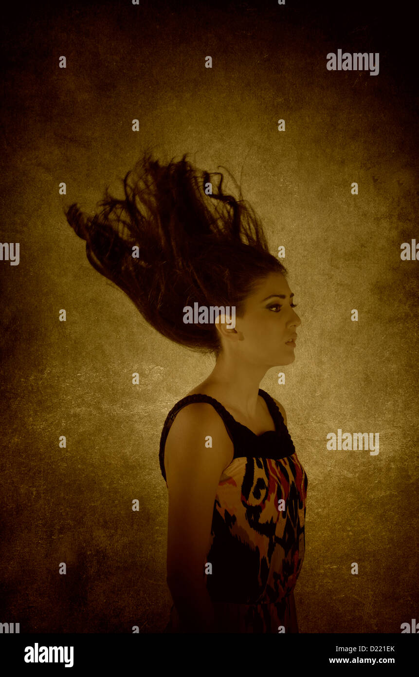 Young girl falling Stock Photo - Alamy