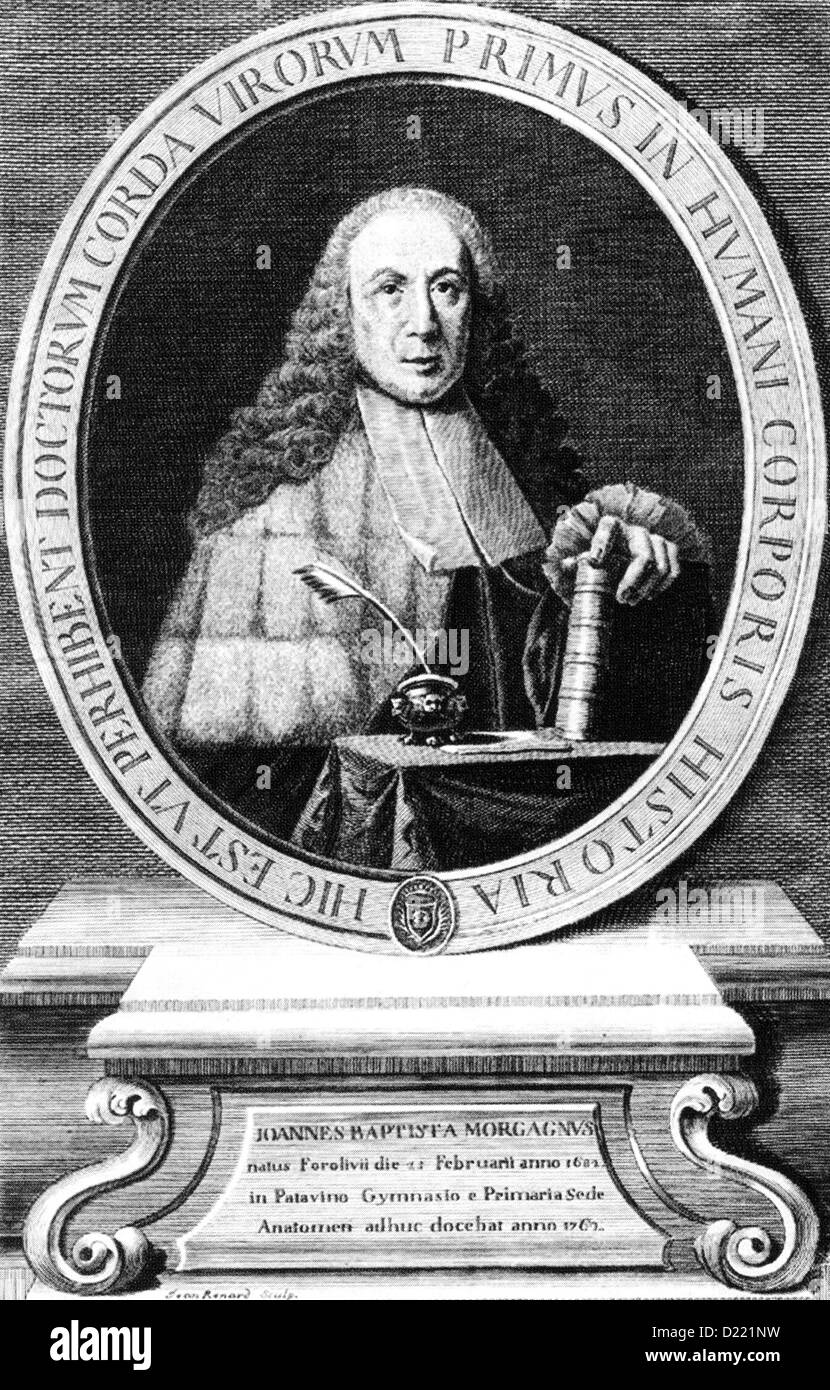 GIOVANNI BATTISTA MORGAGNI (1682-1771) Italian anatomist as shown in ...