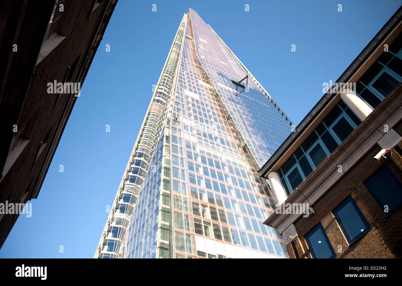 Close up view of The Shard from below, London Bridge, London, England ...