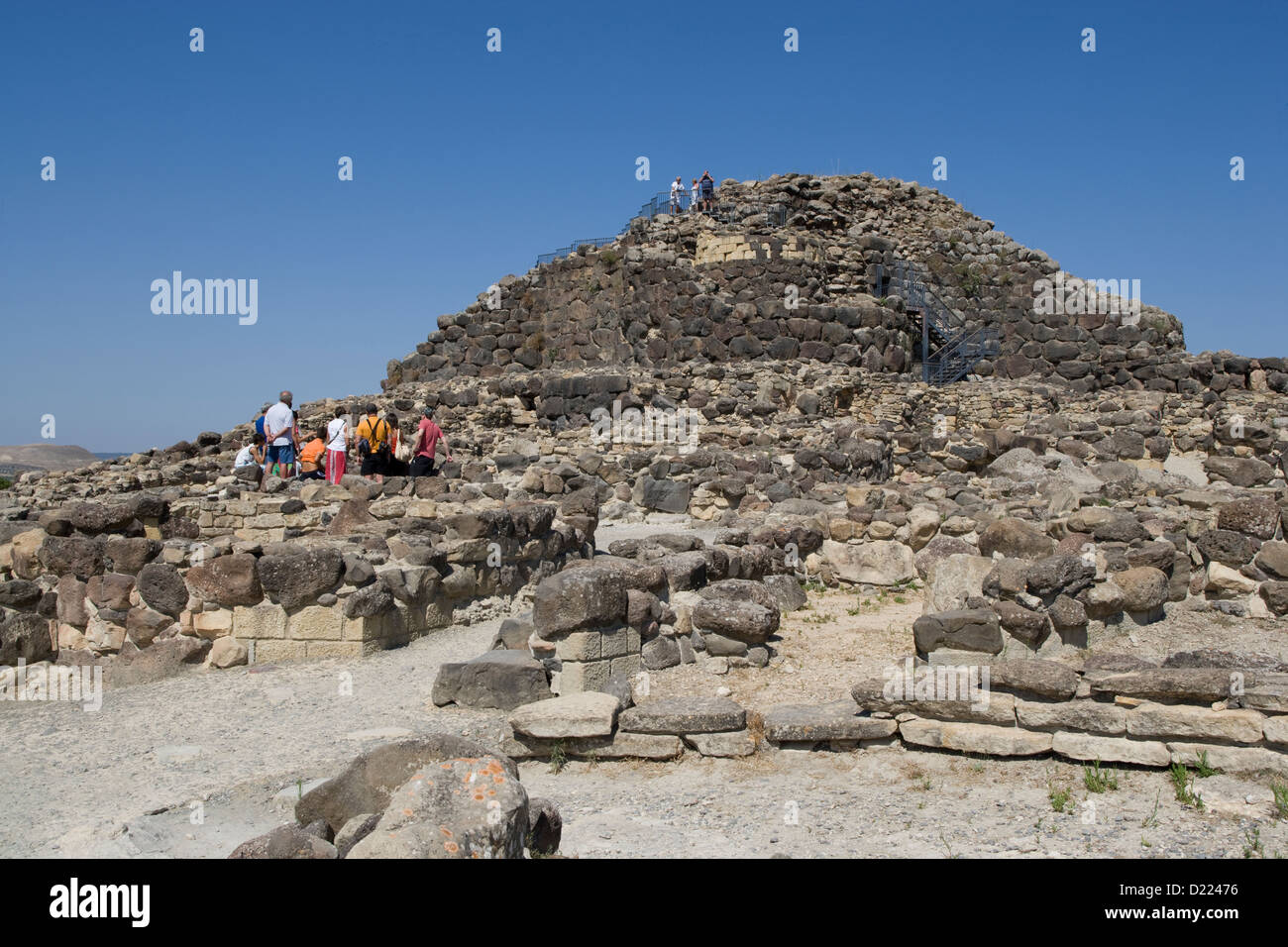 Sardinia: Nuraghe Su Nuraxi - view of the quadrilobate rampart with ...