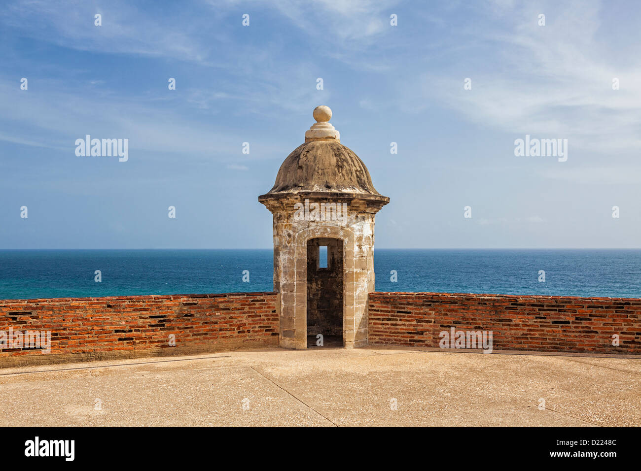 Puerto Rico, Old San Juan, San Cristobal Castle, Guard Tower And Sea ...