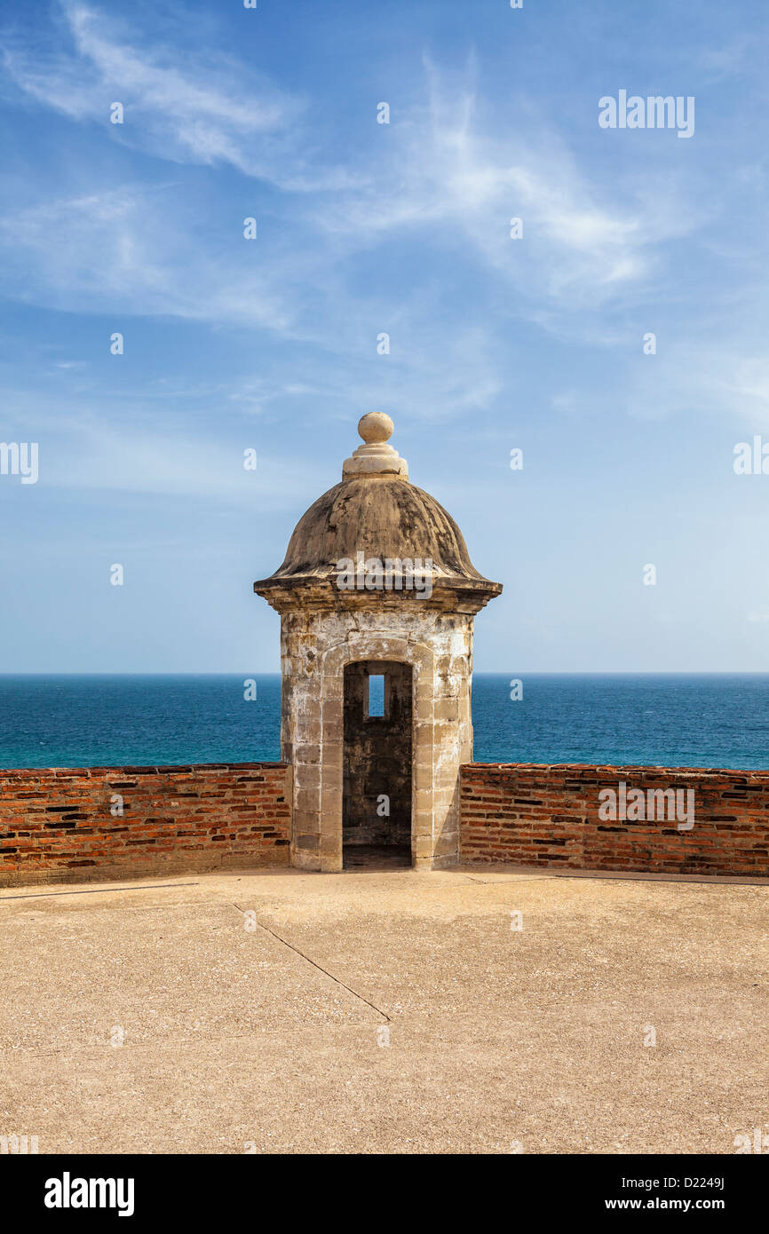 Puerto Rico, Old San Juan, San Cristobal Castle, Guard Tower And Sea ...