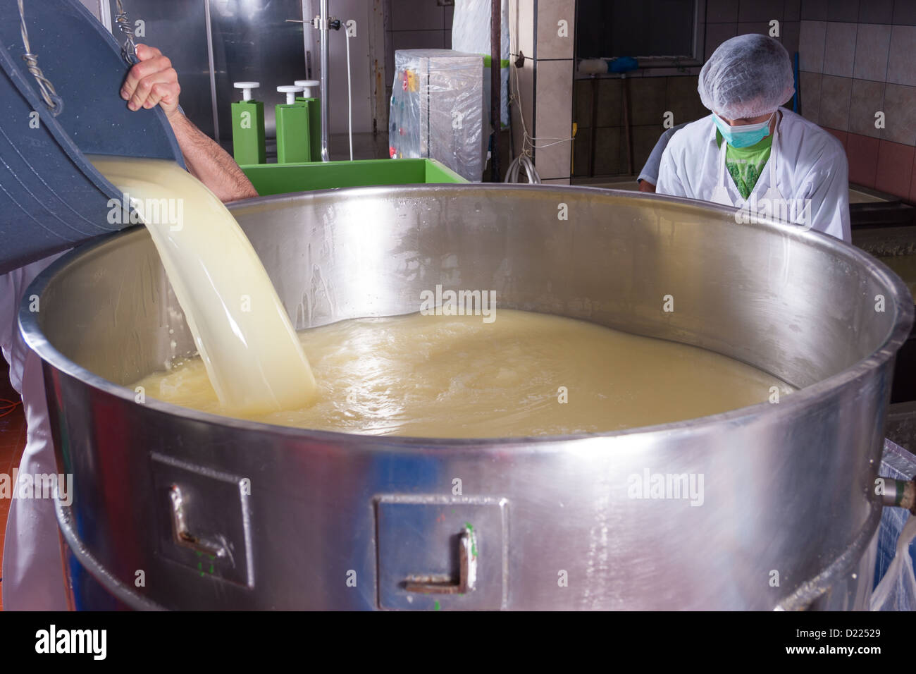 Work inside a cheese production plant Stock Photo - Alamy