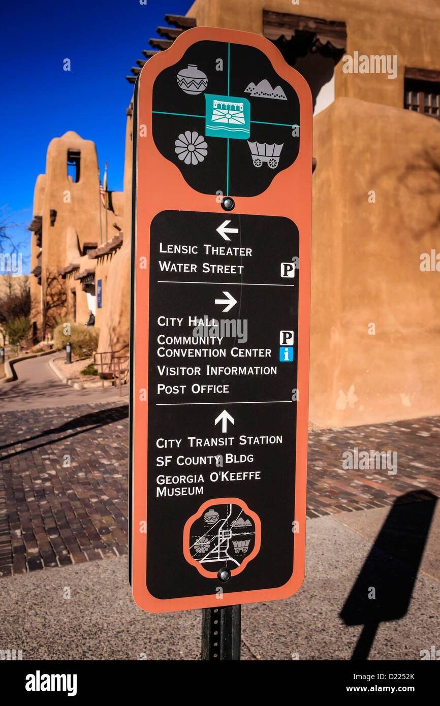 Street sign seen in downtown Santa Fe city Stock Photo - Alamy