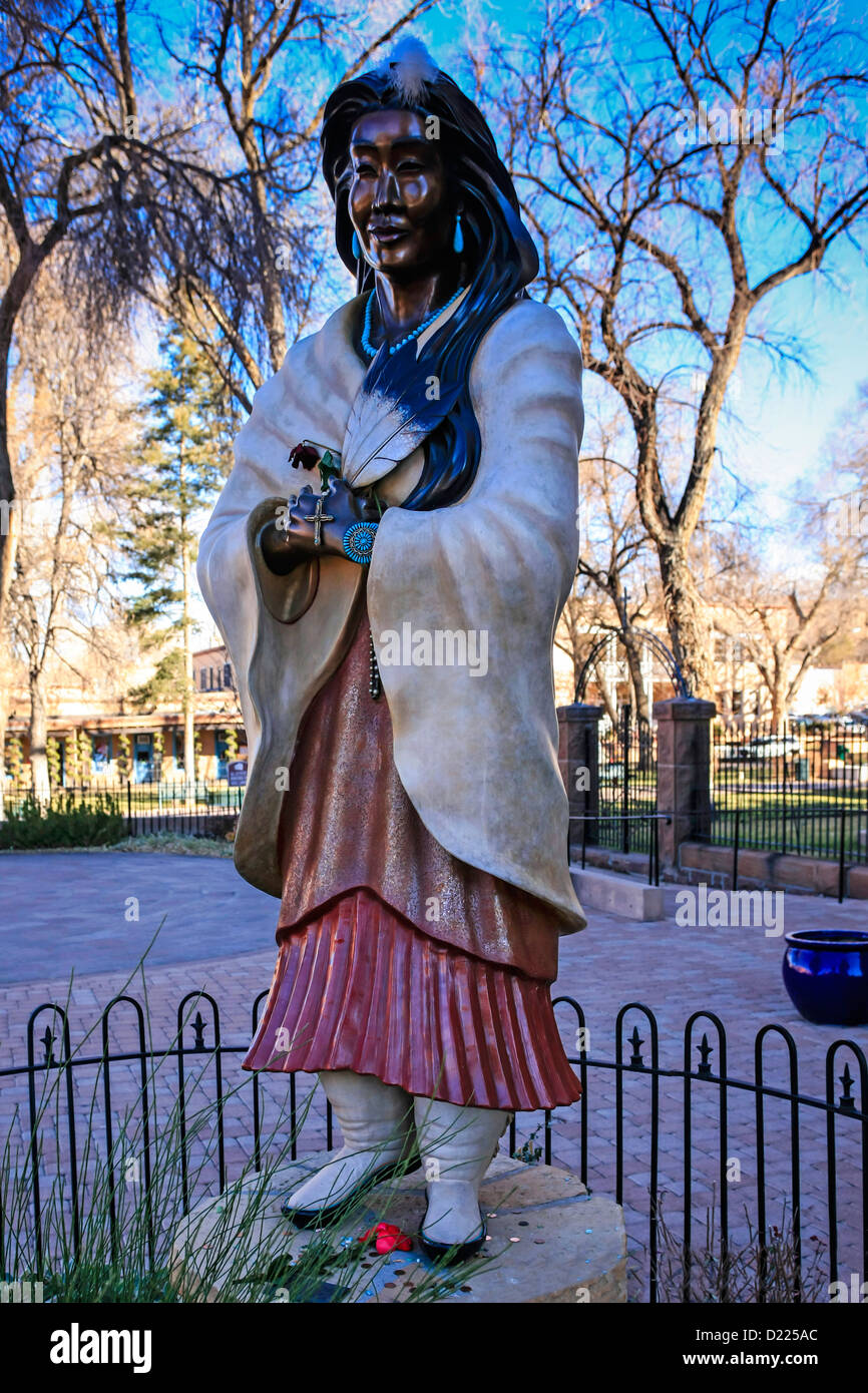 Statue of Tekakwitha in Santa Fe NM, recognized as the first Native ...