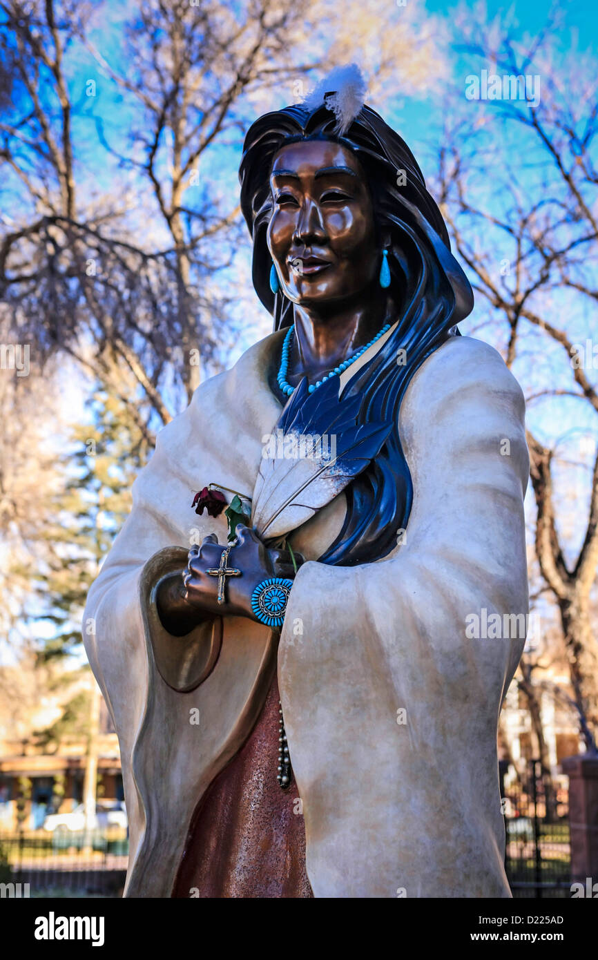 Statue of Tekakwitha in Santa Fe NM, recognized as the first Native ...