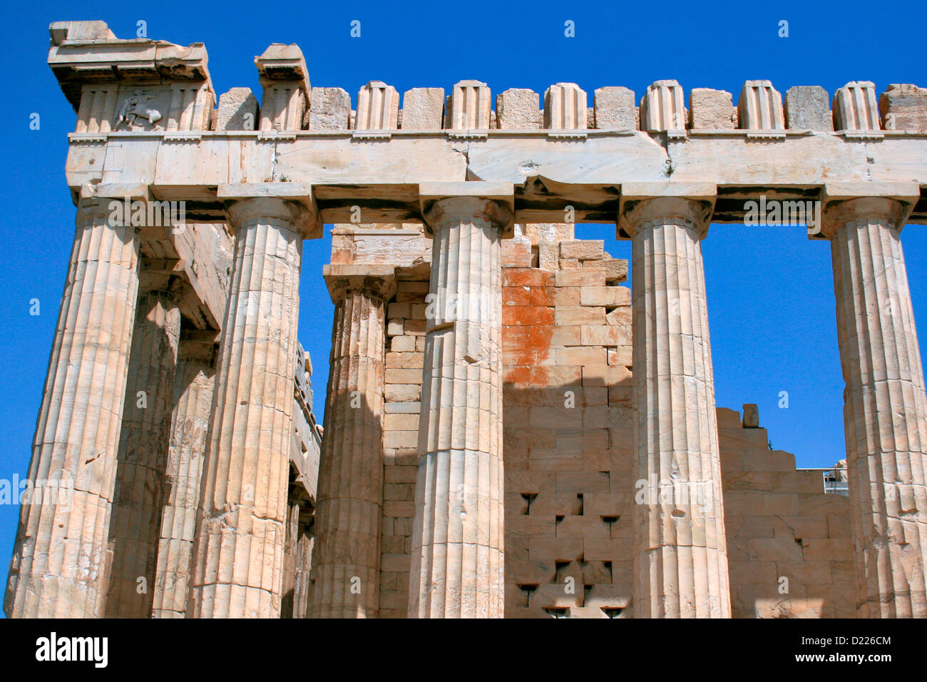 Corinthian columns of the Parthenon at Acropolis, Athens,Greece Stock ...