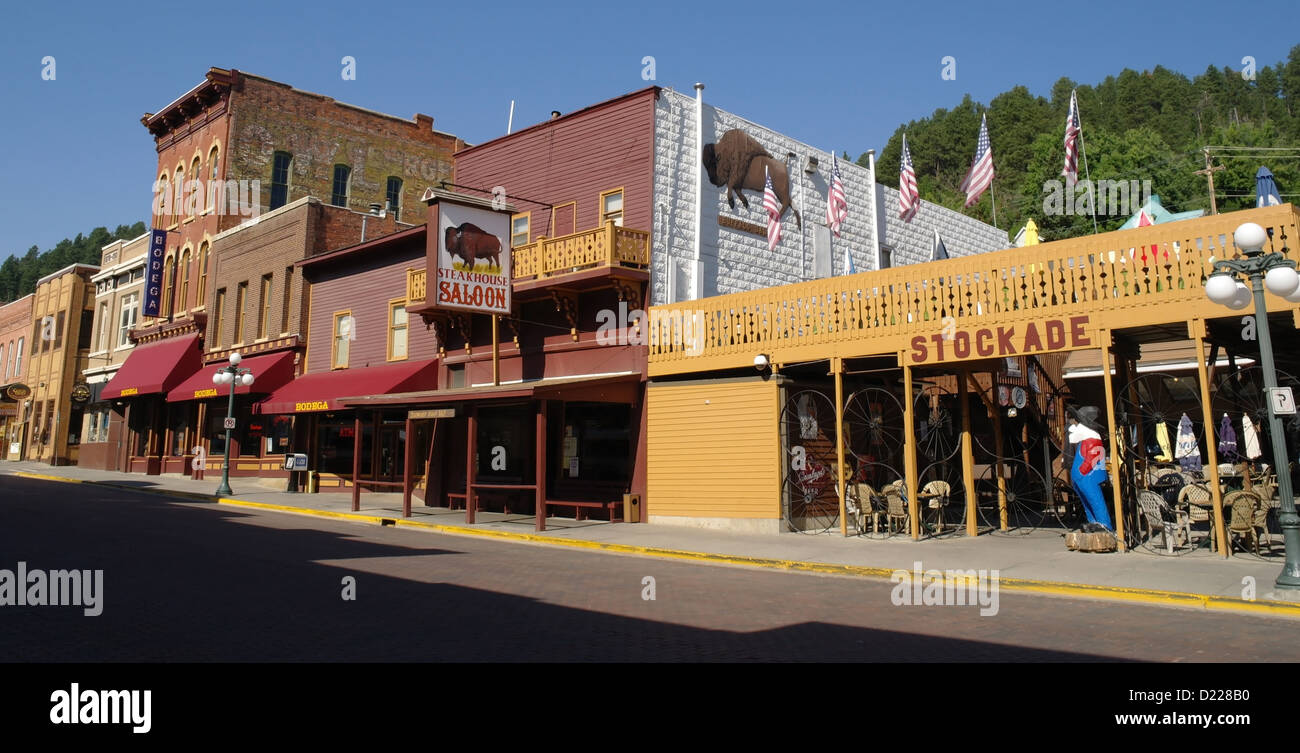 Blue sky quiet view 'Wild West' architecture Stockade Bar, Buffalo and ...