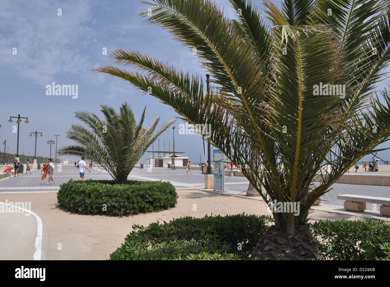Valencia, Spain: Paseo Neptuno, Playa de las Arenas Stock Photo - Alamy