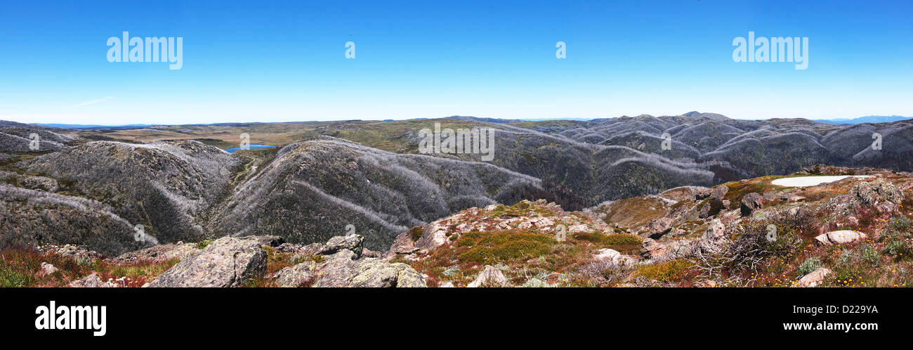 A panorama of Pretty Valley in the Alpine National Park, Victoria ...