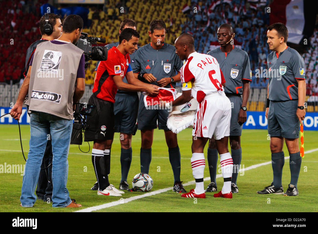 ALEXANDRIA, EGYPT - SEPTEMBER 24: Team captains Mahmoud Toba of Egypt ...