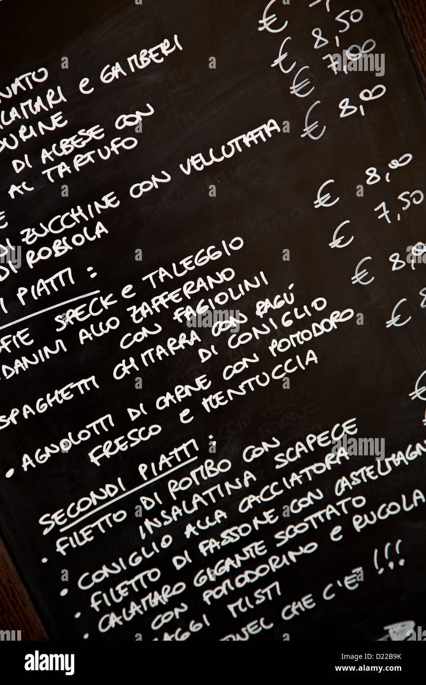 Italian restaurant menu hi-res stock photography and images - Alamy