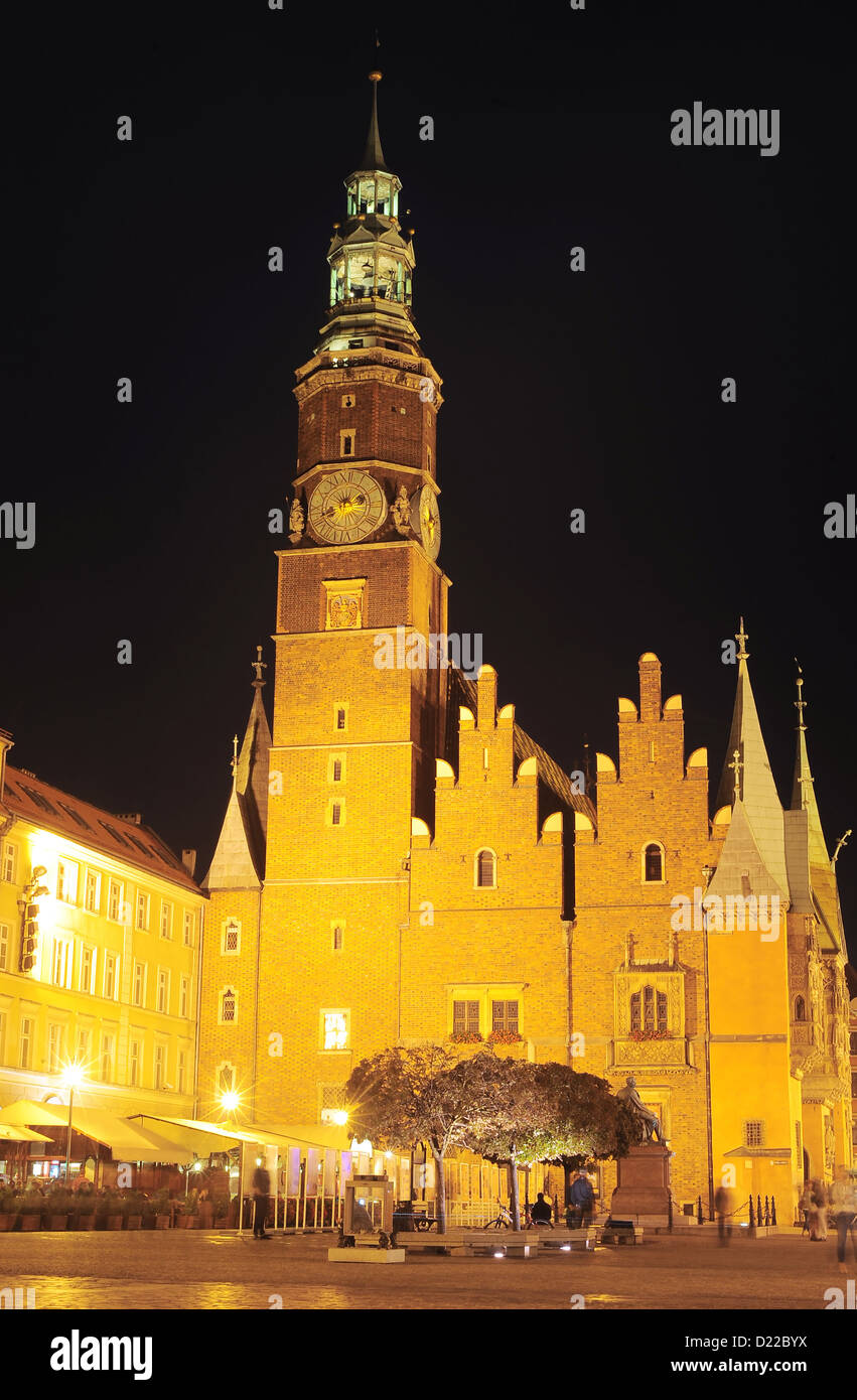 Wroclaw town hall clock tower hi-res stock photography and images - Alamy