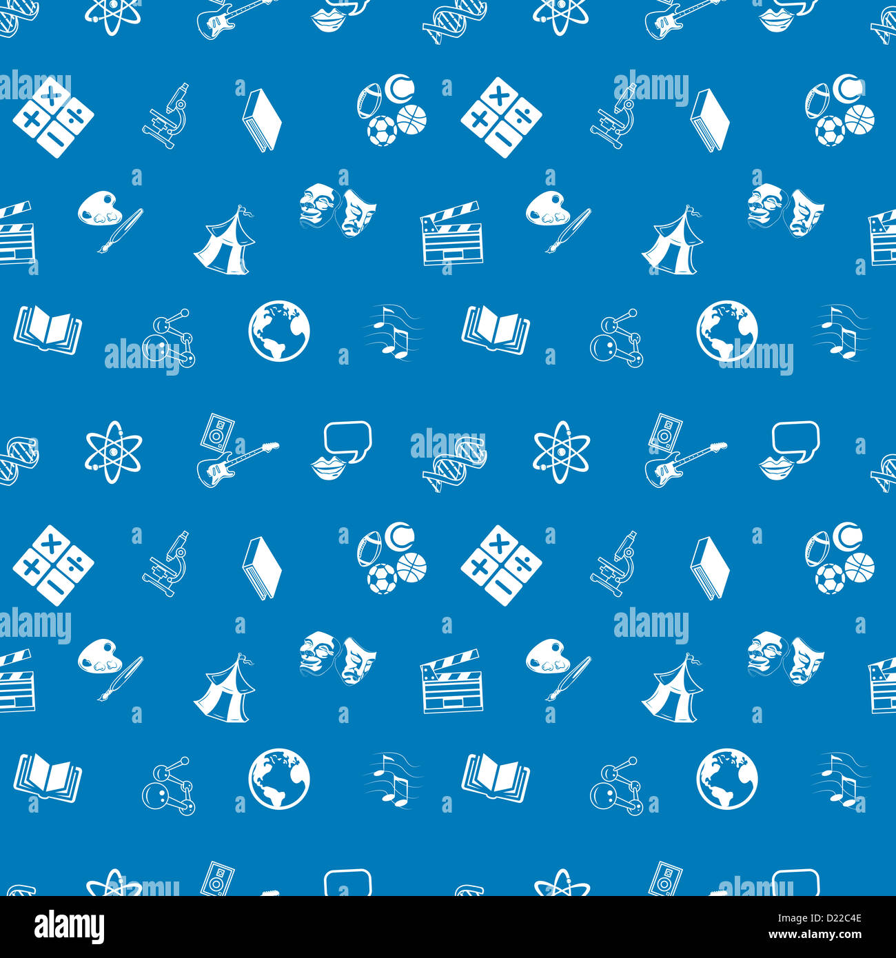 repeating seamless education subjects background tile texture drawings ...