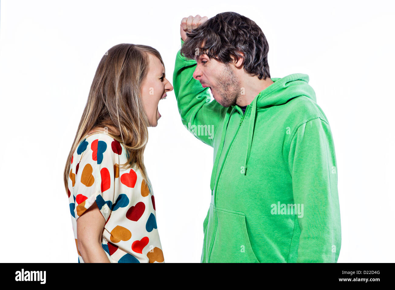 Young couple fighting and yelling on each other Stock Photo - Alamy