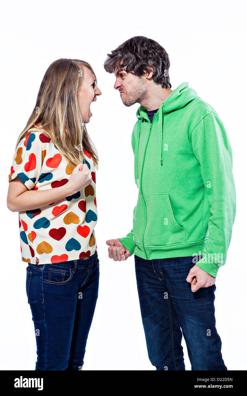 Couple fighting yelling other isolated hi-res stock photography and ...