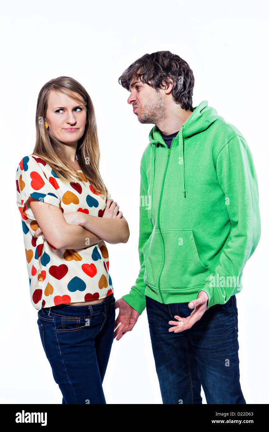 Young couple fighting with angry faces Stock Photo - Alamy