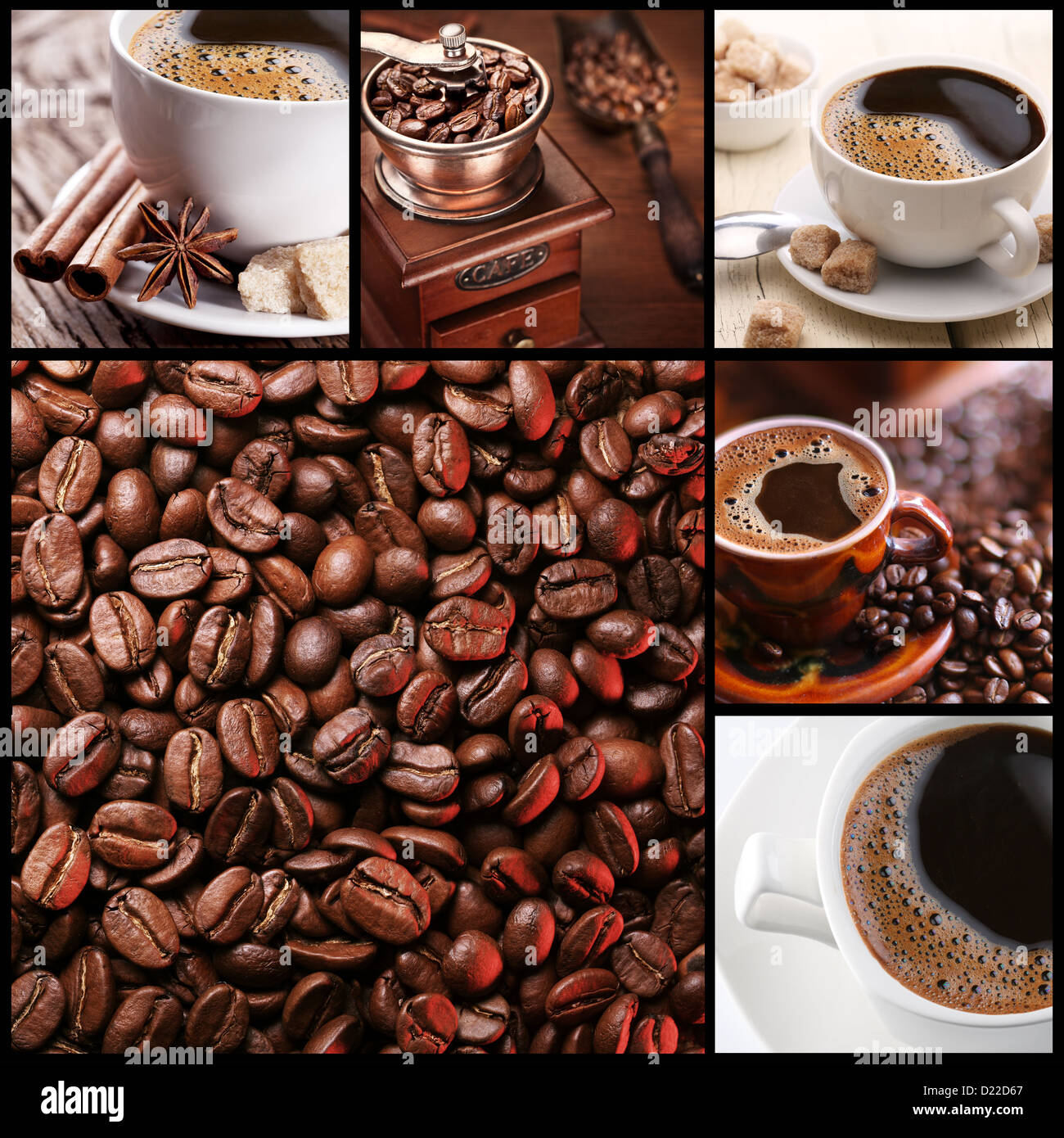 Collection of coffee. Six images on a coffee theme Stock Photo - Alamy