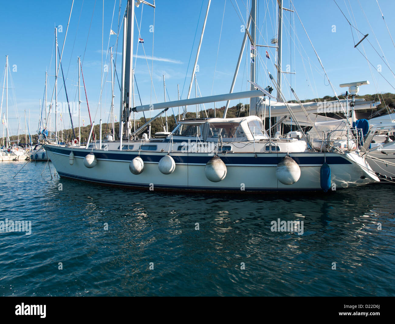 sailing ships in the port Stock Photo - Alamy