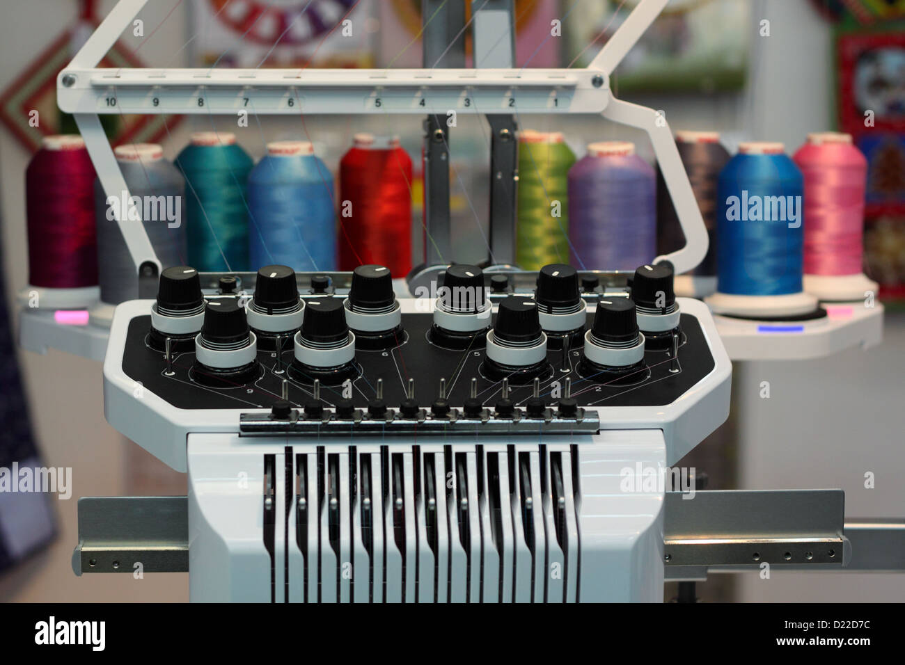 Handles of management of the modern sewing machine Stock Photo - Alamy