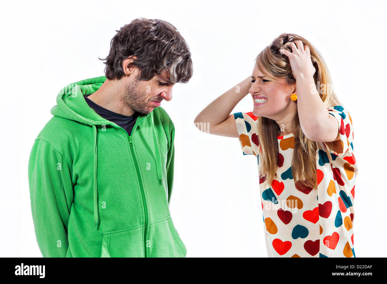 Young couple fighting and expressing their emotions Stock Photo - Alamy