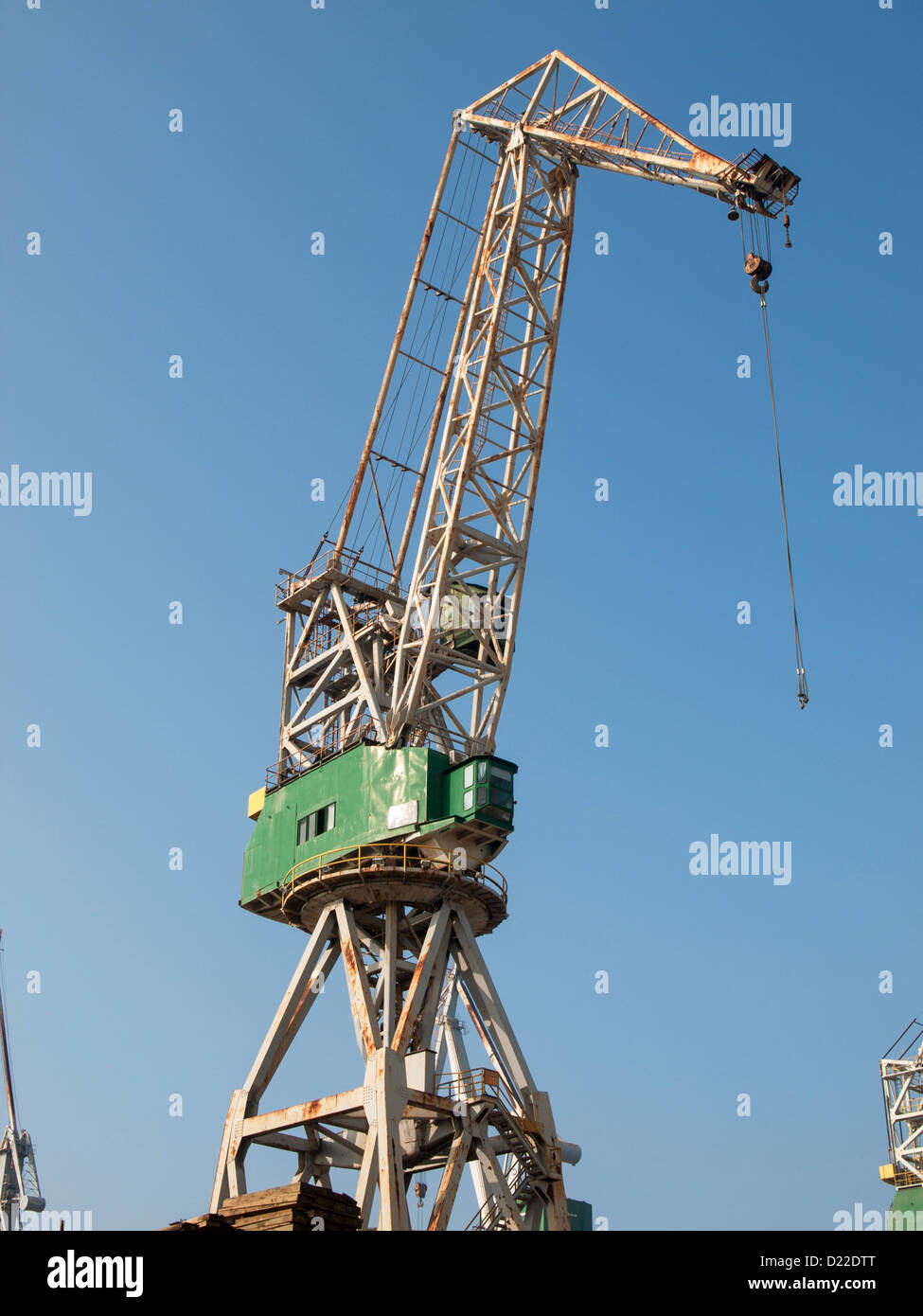 big old crane in the shipyard Stock Photo - Alamy