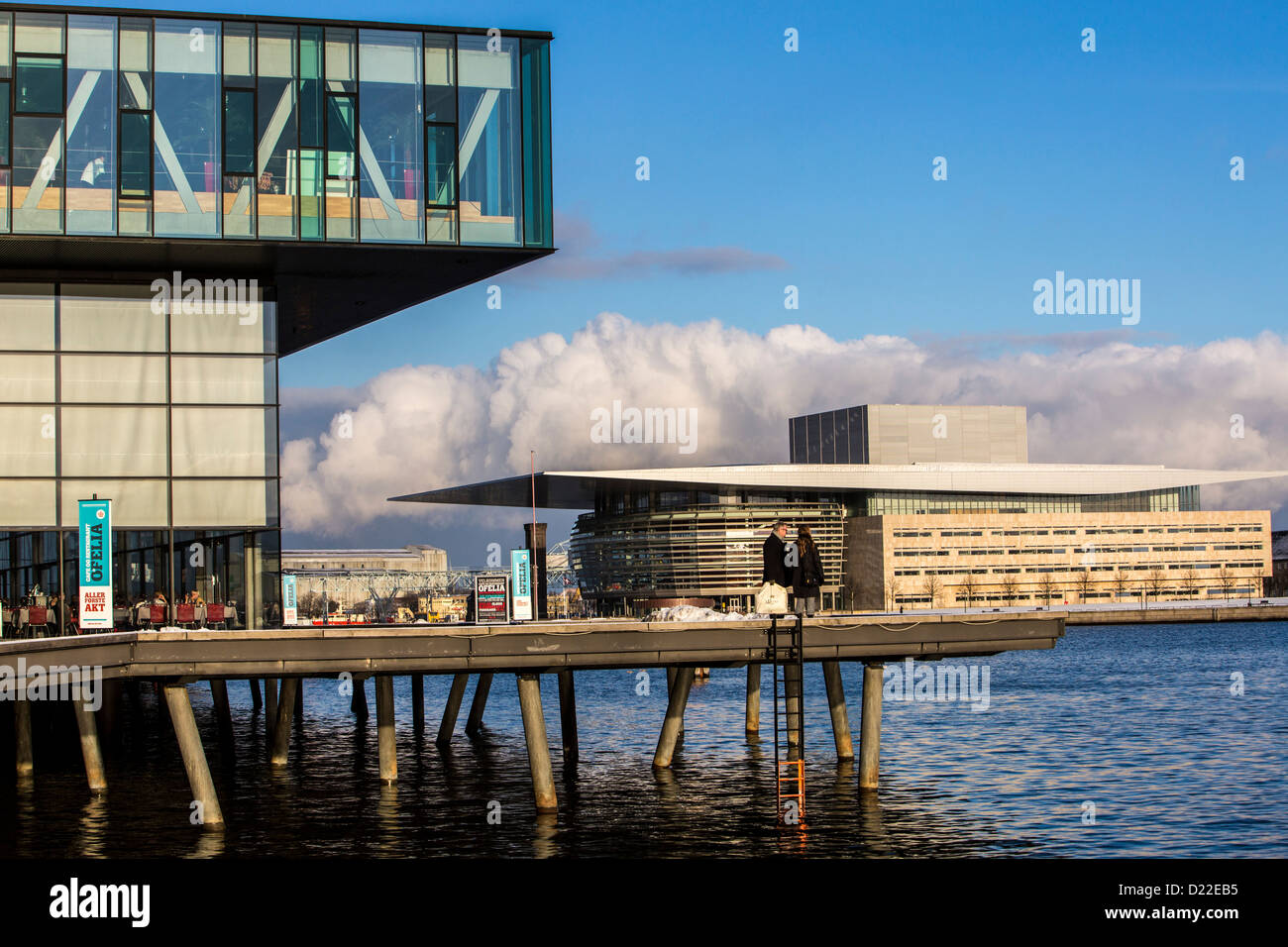 The new, modern opera house, at the inner harbor canal. Copenhagen ...